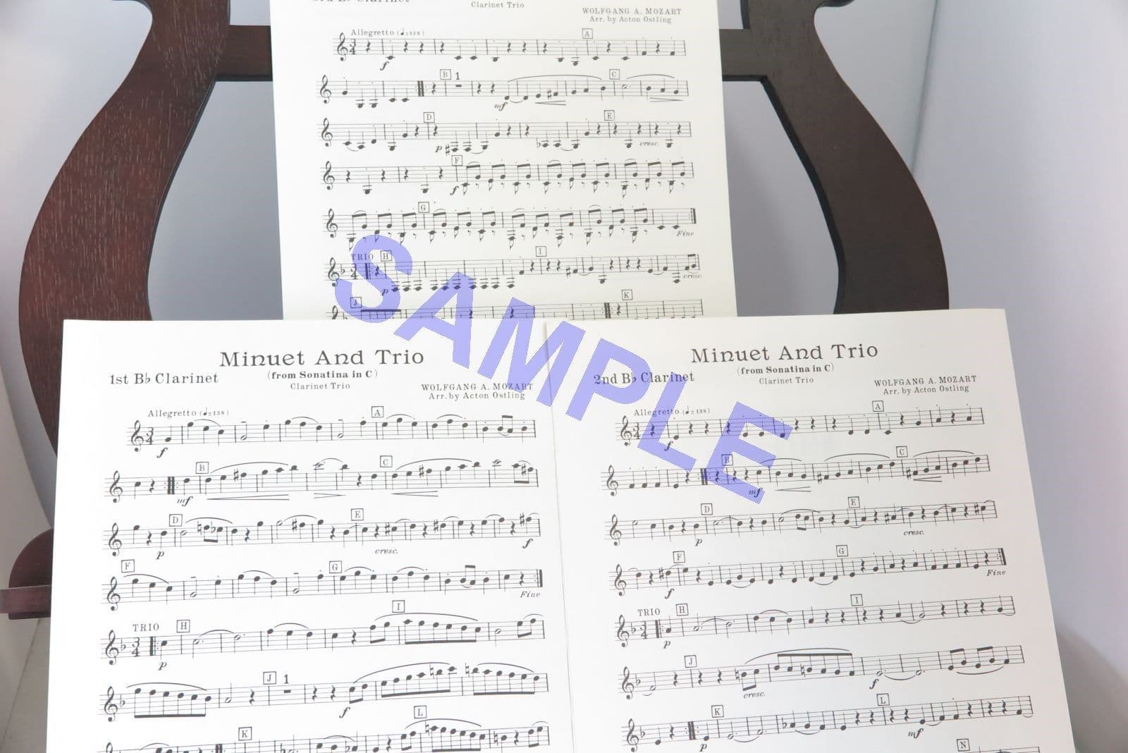 Mozart W A - Minuet and Trio from Sonatina in C for Clarinet Trio arr ...